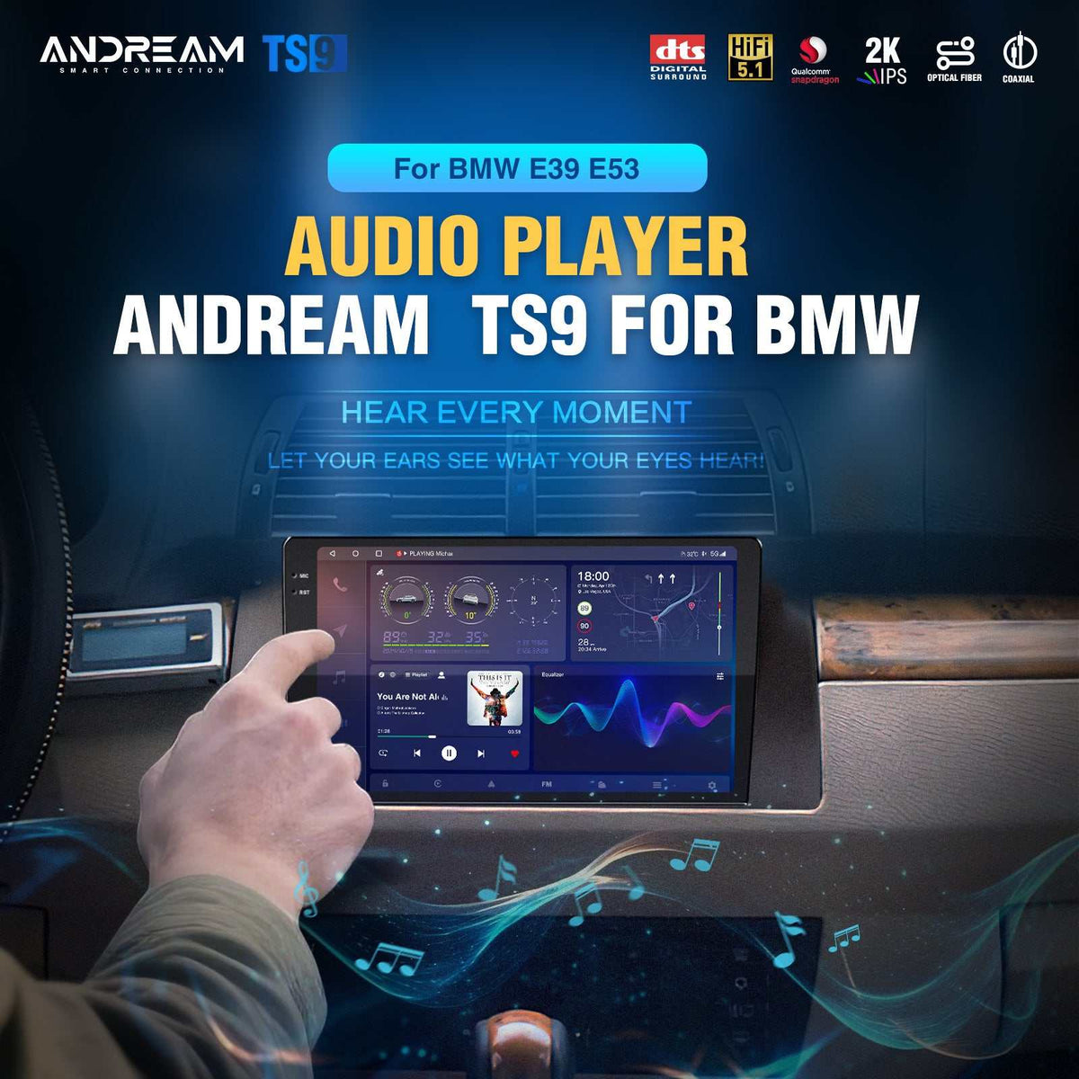 Andream Upgrade Stereo Android 8+256GB Car Radio For BMW 5 Series X5 E ...